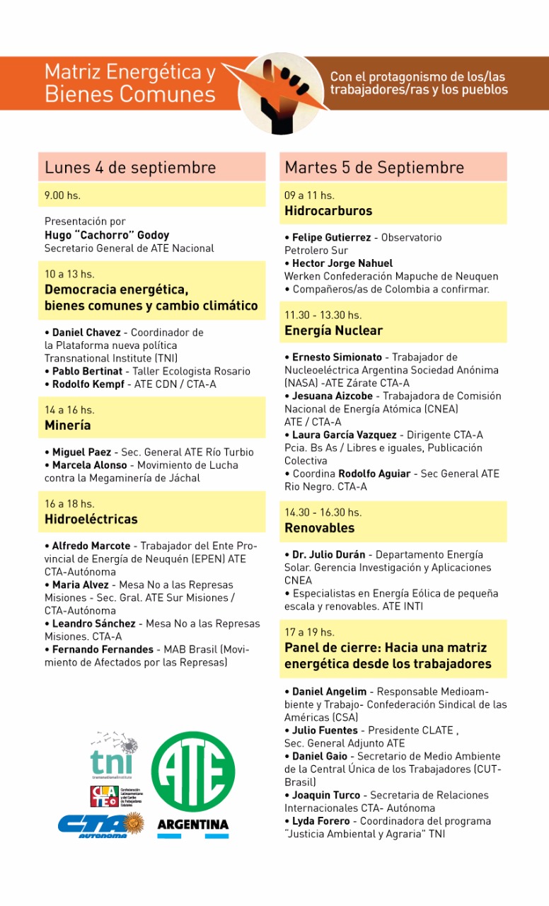 04 y 05/08 | BsAs: Matriz energética y bienes comunes - OPSur
